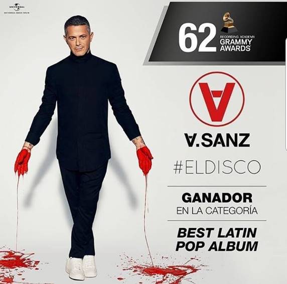 Alejandro Sanz recibe el Grammy Award en la categoría best latin pop ...